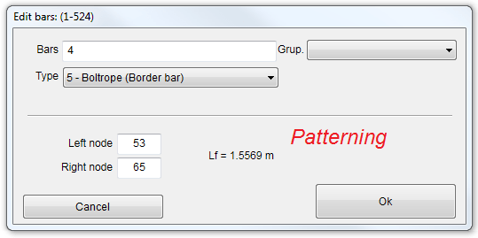 Menu: Bars | WinTess Software