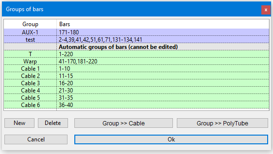 Menu: Bars | WinTess Software