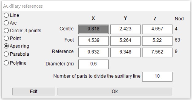 Menu: Auxiliaries | WinTess Software