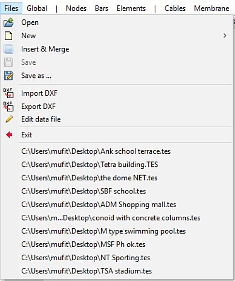 Menu: File | WinTess Software